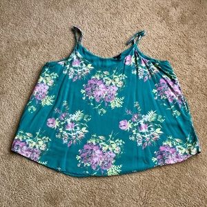 torrid | Tops | Summer Adjustable Straps Turquoise Flower Top | Poshmark